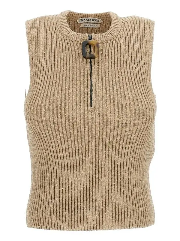 JW Anderson Neutrals Tops Vests & Tank Tops - Cream