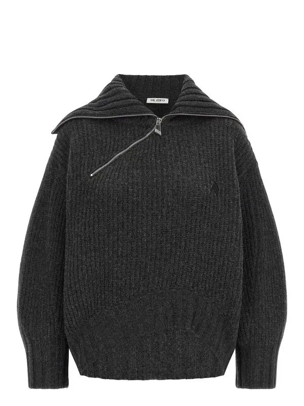Attico Scoop' Sweater - Gray