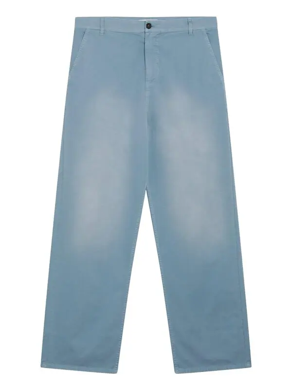 Miu Miu Garment-dyed Cotton Twill Trousers - Blue