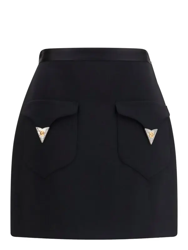 Versace Wool Mini Skirt - Black