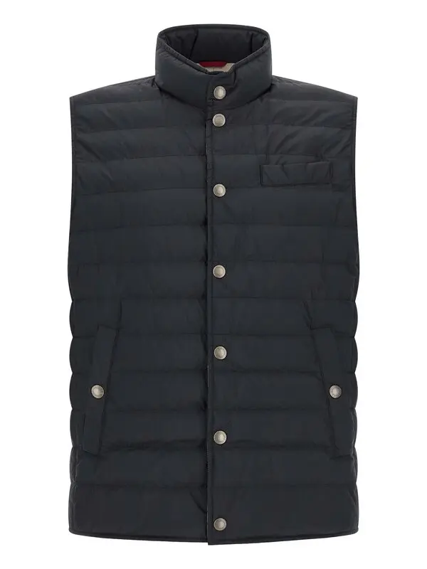 Brunello Cucinelli Techno Fabric Puffer Vest - Blue