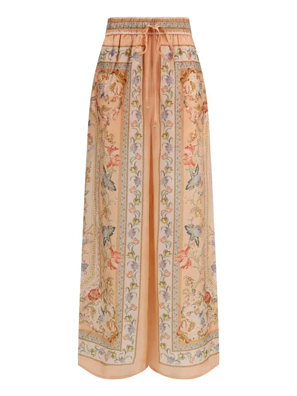 Zimmermann Roselight Silk Habotai Pants - Multicolor