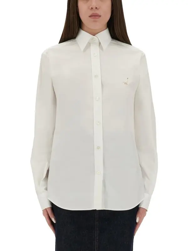 Moschino Goose Embroidery Shirt - White