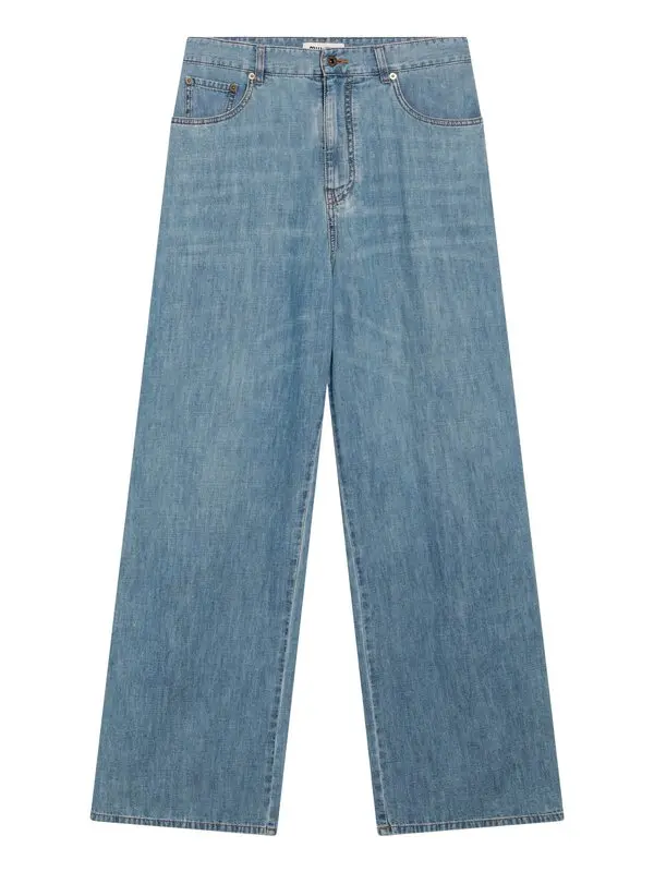 Miu Miu Chambray Trousers - Blue