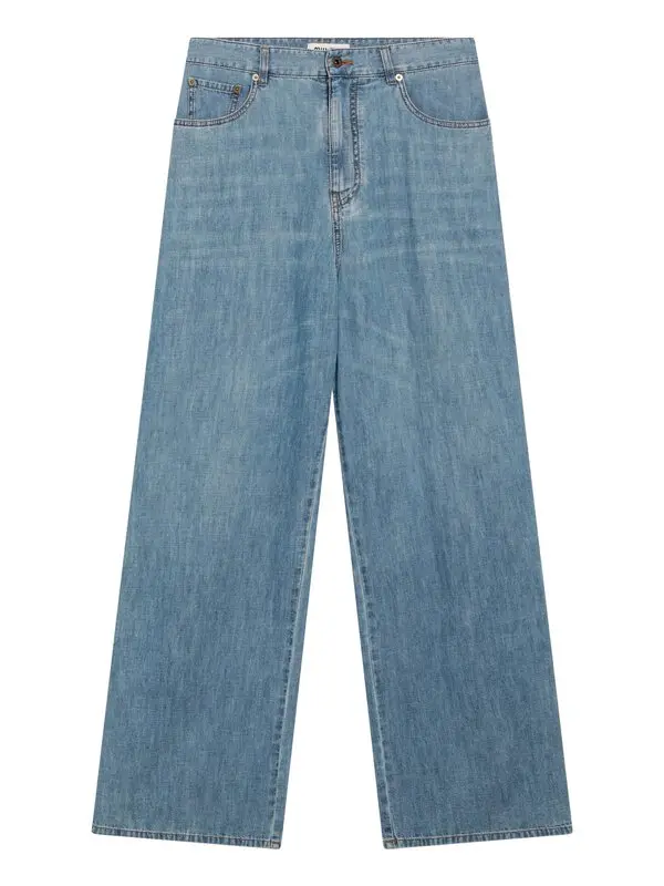 Miu Miu Chambray Trousers - Blue