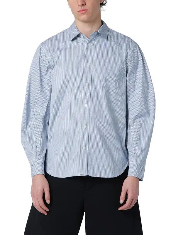Sacai Light Striped Cotton Shirt - Blue