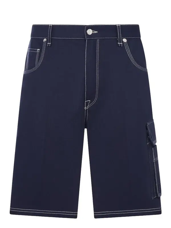 Fendi Cotton Canvas Cargo Bermuda Shorts - Blue