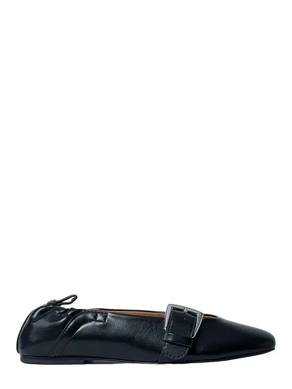 GANNI Butterfly Strap Ballerina Flats - Black
