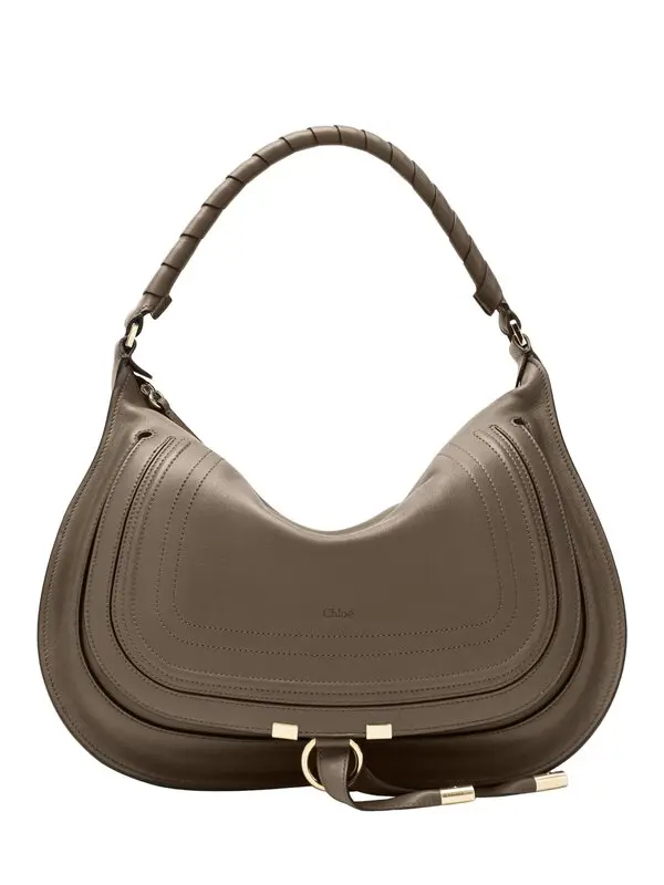 Chloé Leather Marcie Shoulder Bag - Brown