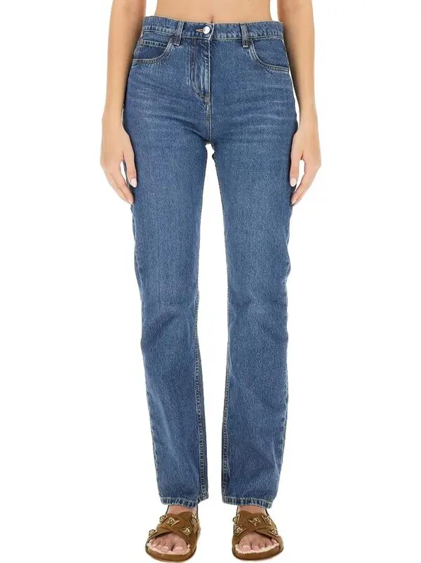 Etro Logo Embroidery Regular Fit Jeans - Blue