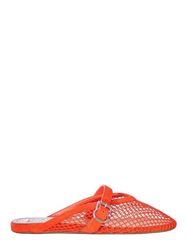 Alaïa Flat Mule In Mesh And Suede - Orange