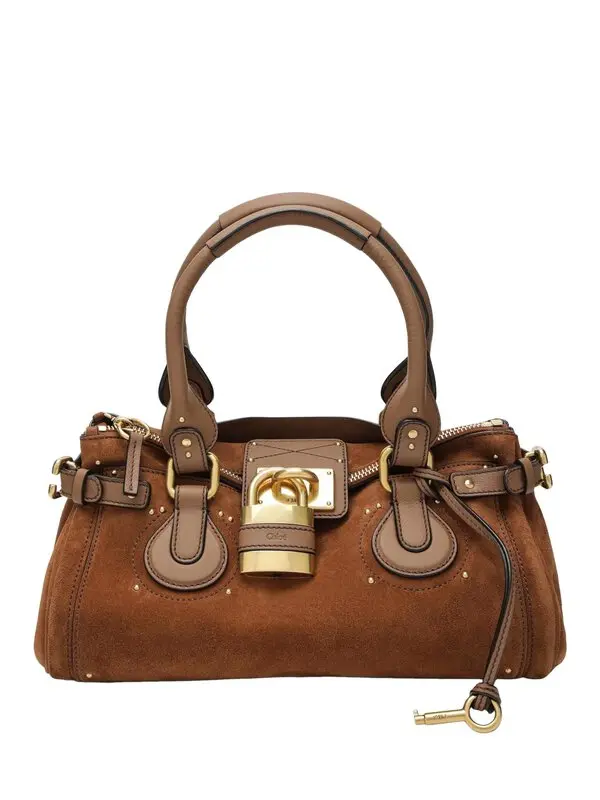 Chloé Paddington Suede Calf Leather Bag - Brown