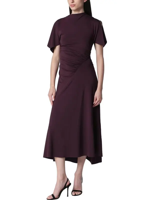 Victoria Beckham Draped Midi Dress - Red