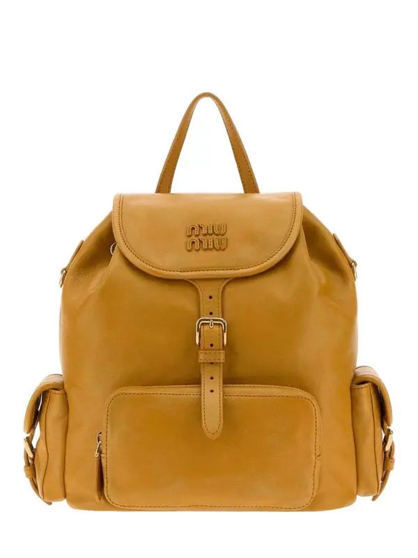 Miu Miu Agnello Backpack - Brown