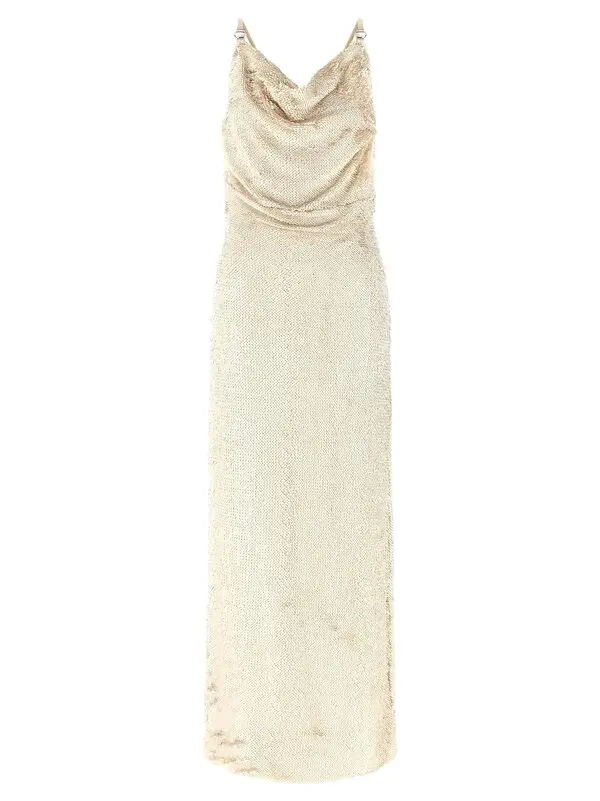 Coperni Sequin Long Dress - Cream