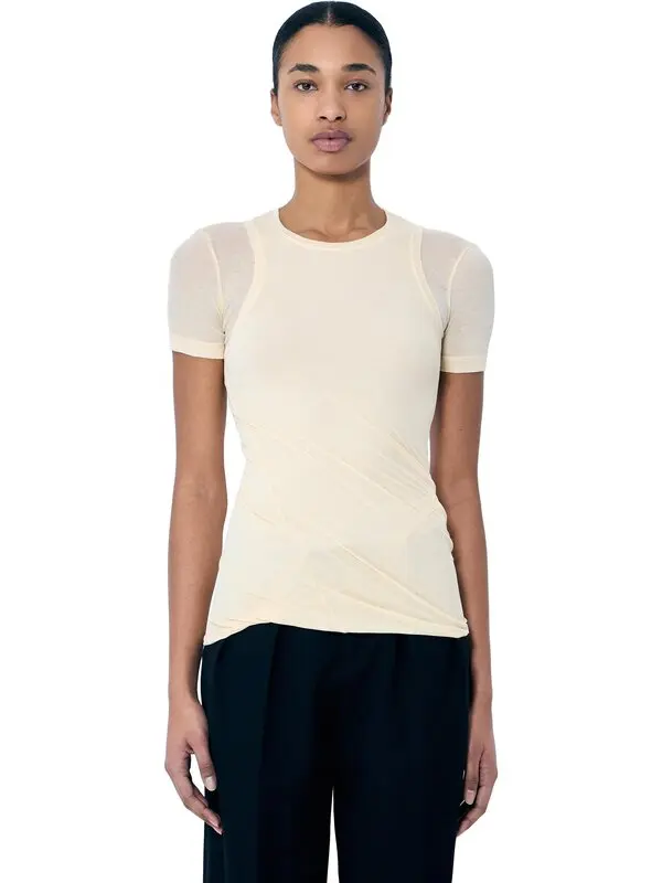 JIL SANDER Layered Cotton T-shirt - Cream