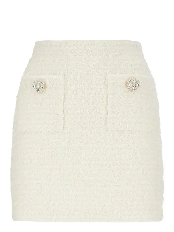 SELF-PORTRAIT Textured Short Skirt - Multicolor