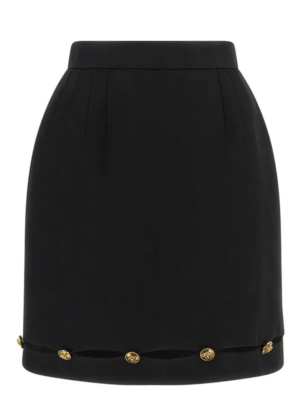 Versace Grain De Poudre Wool Skirt - Black