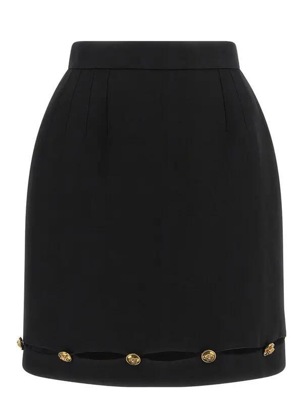 Versace Grain De Poudre Wool Skirt - Black