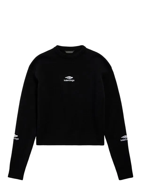 Balenciaga Wool Knitted Ski Crewneck - Black