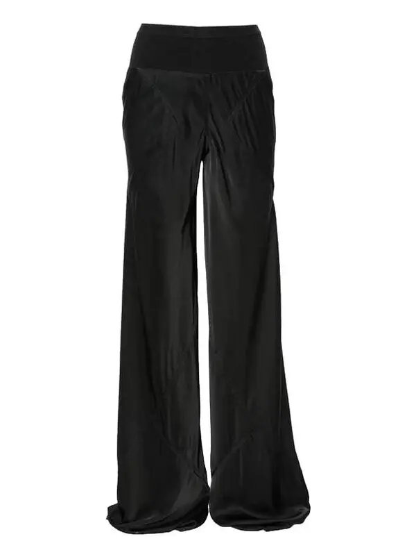 Rick Owens Panelled Satin Palazzo Pants - Black