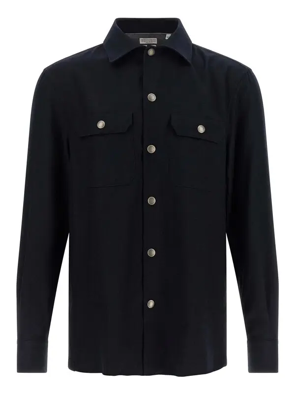 Brunello Cucinelli Flannel Overshirt - Blue