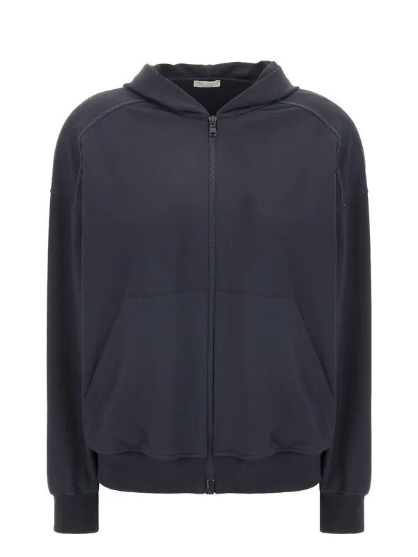 Brunello Cucinelli Zip Up Hooded Sweatshirt - Multicolor