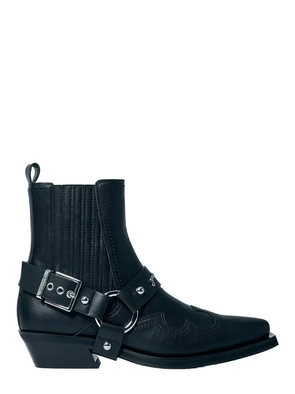 GANNI Low-cut Western Chelsea Boots - Black