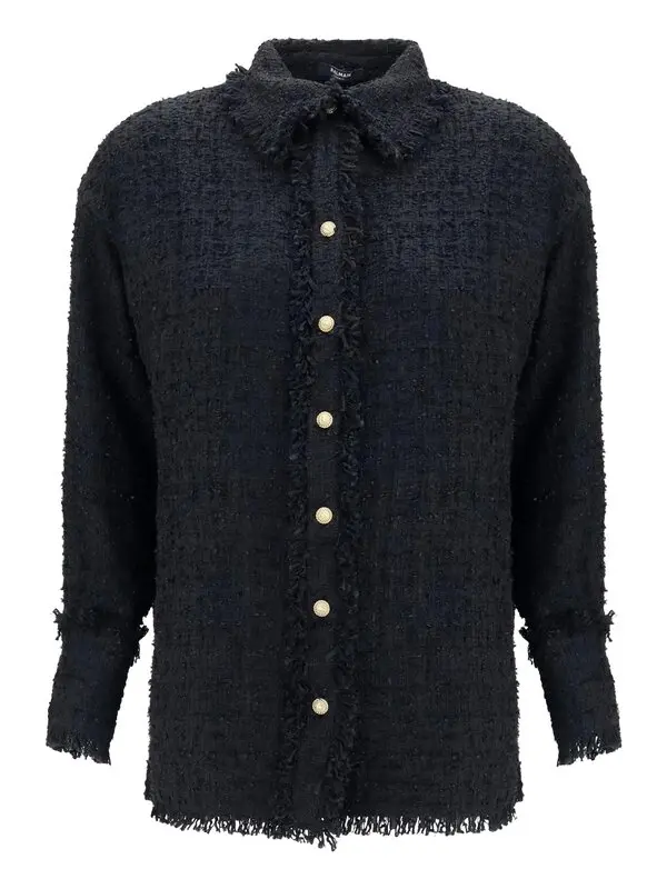 Balmain Tweed Shirt - Black
