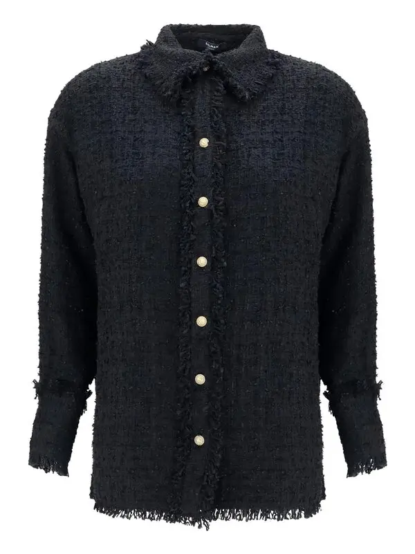 Balmain Tweed Shirt - Black