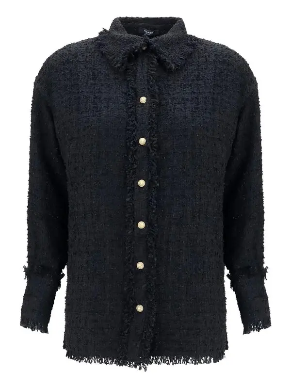 Balmain Tweed Shirt - Black