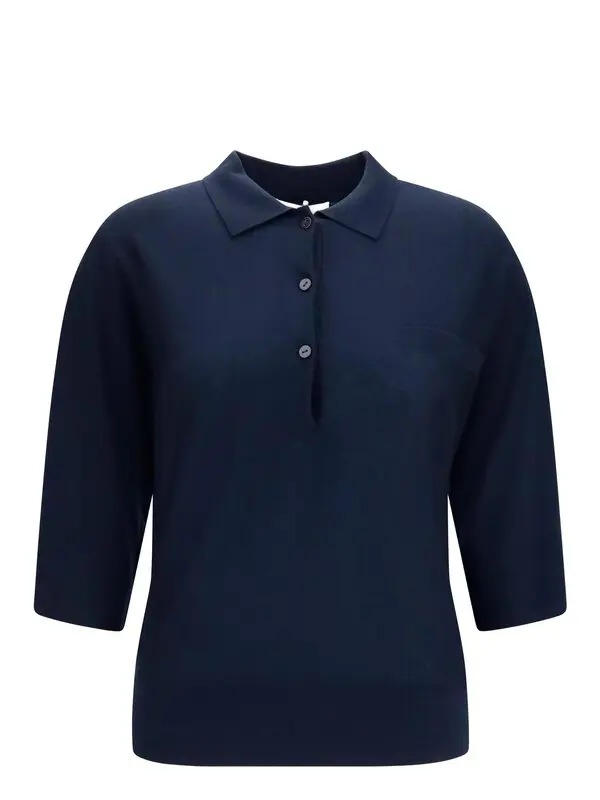 LISA YANG Cashmere Polo Sweater - Blue