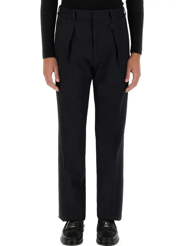 Fendi Wool Straight Fit Pants - Blue