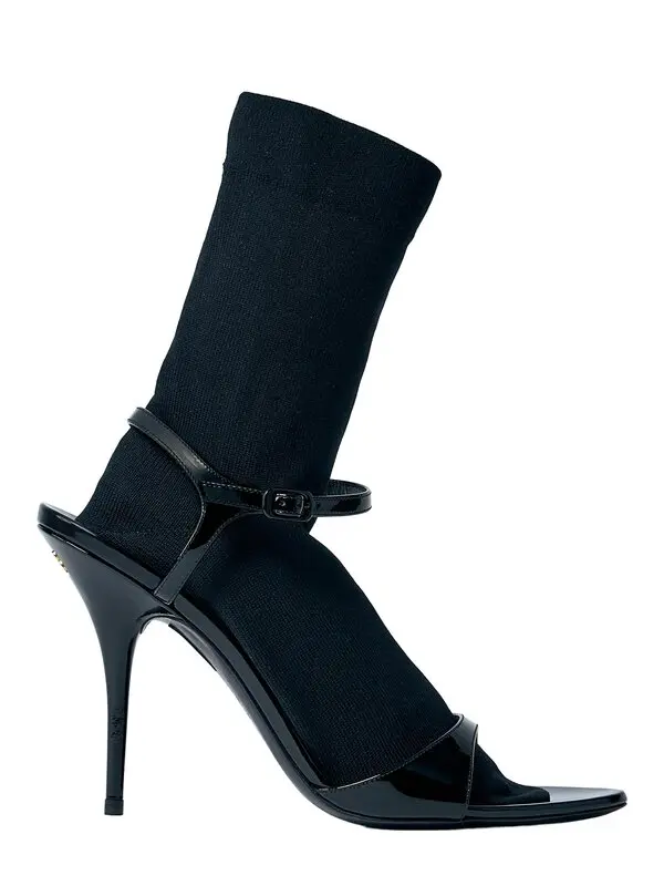 Balenciaga Avenue Sock 110mm Heel Sandals - Black