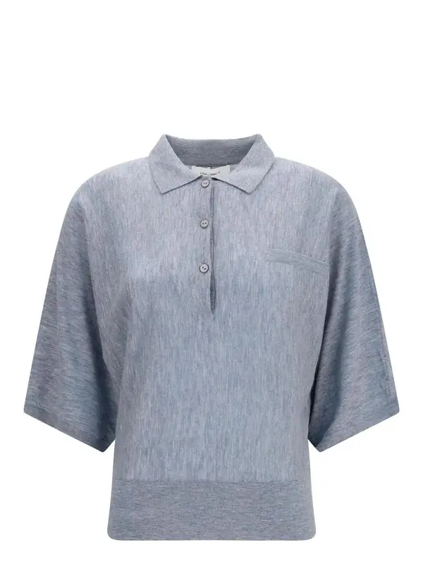 LISA YANG Norie Cashmere Polo Sweater - Gray