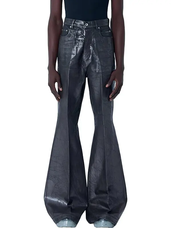 Rick Owens Bolan Jeans In Metallic Cotton-blend - Brown