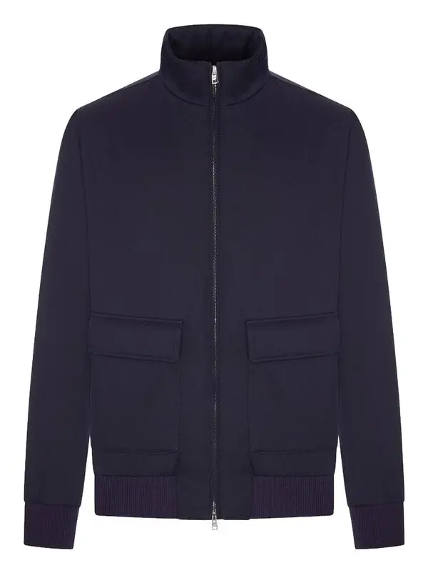 Herno Wool-blend Zip-up Bomber Jacket - Blue