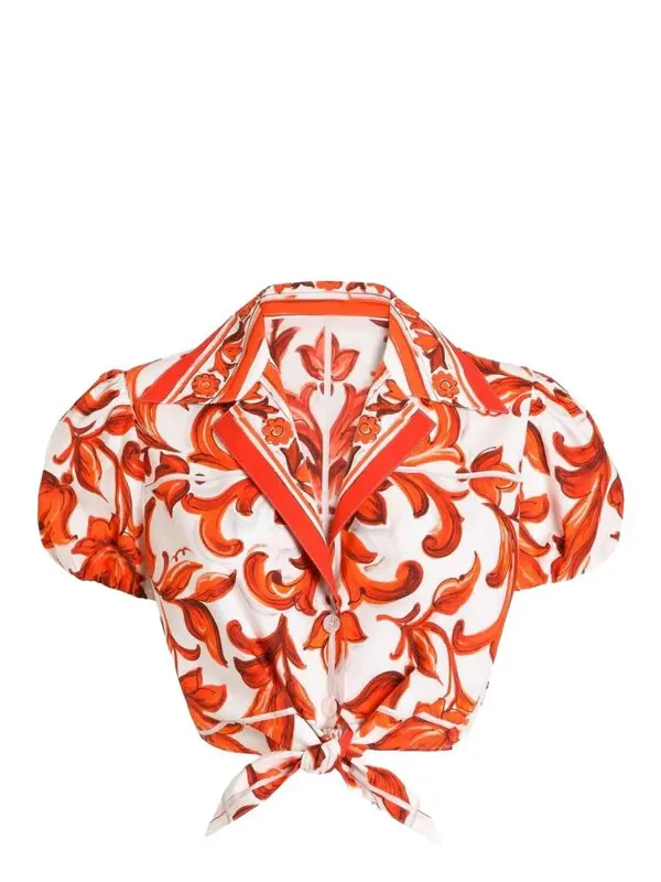 Dolce & Gabbana Maiolica Print Cotton Shirt - Multicolor
