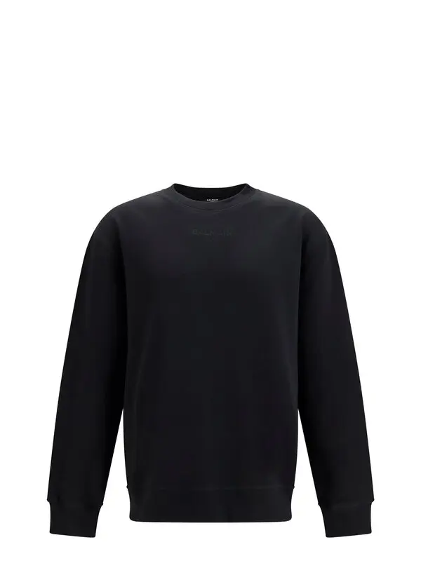 Balmain Embroidered Logo Crewneck Sweatshirt - Black