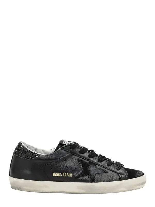 GOLDEN GOOSE Super-star Low Trainer With Rhinestones - Black