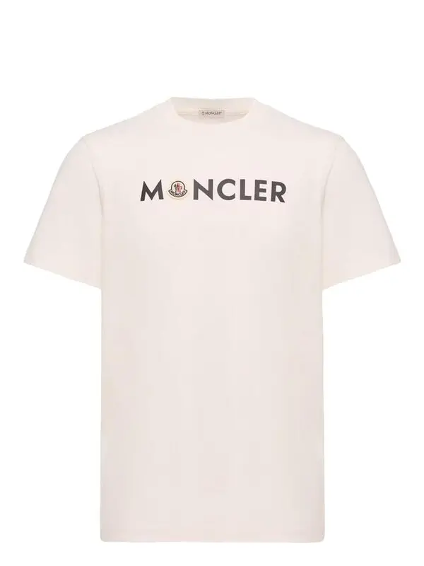 Moncler Cotton Logo T-shirt - Cream