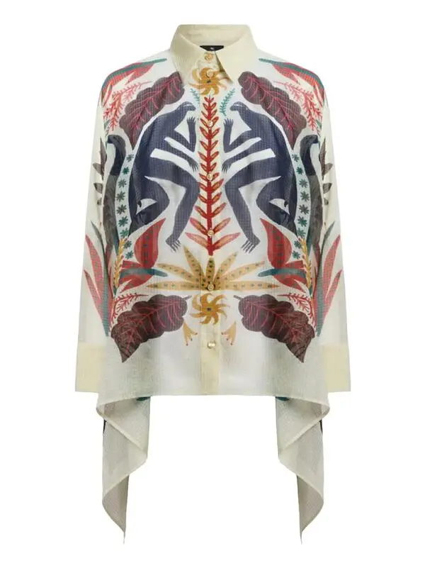 Etro X Tabby Booth Printed Seersucker Shirt - Yellow