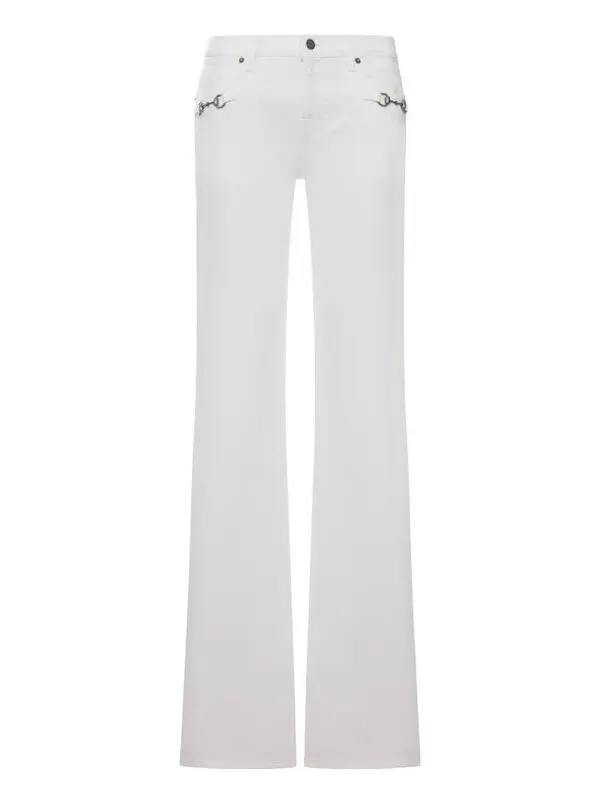 Gucci Flare Denim Jeans With Decorative Hooks - Multicolor