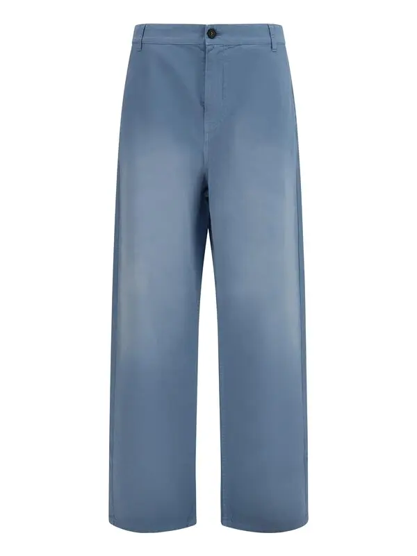 Miu Miu Garment-dyed Wide-leg Pants - Blue