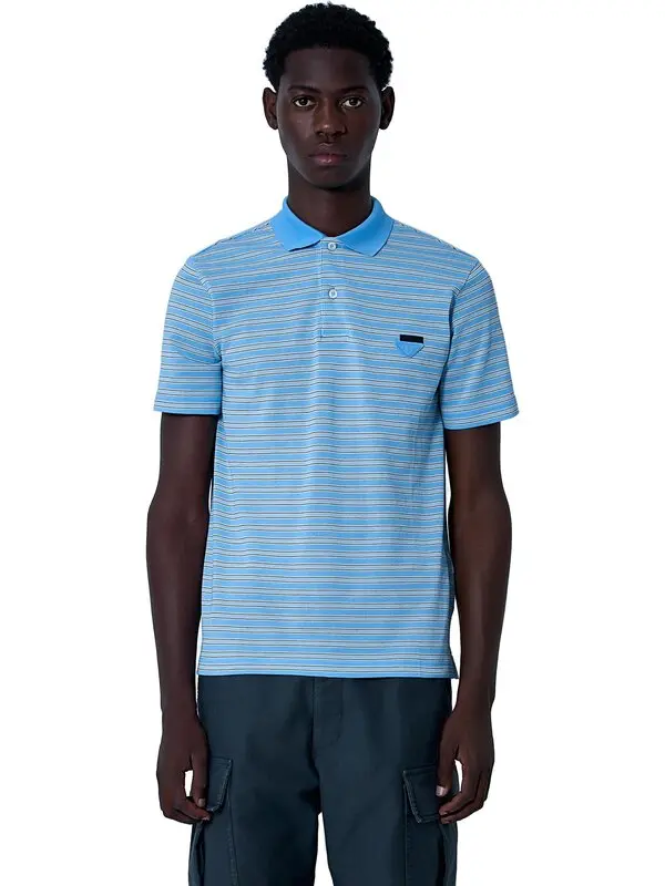 Prada Logo Motif Polo Shirt - Blue