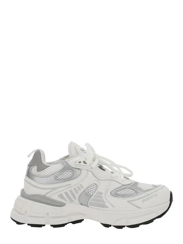 Axel Arigato Marathon Ghost Runner' White Low Top Sneakers With Reflectivce Details In Leather Blend - Multicolor