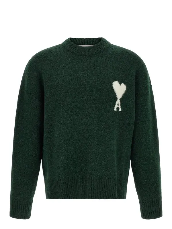 AMI Paris De Coeur Sweater - Green