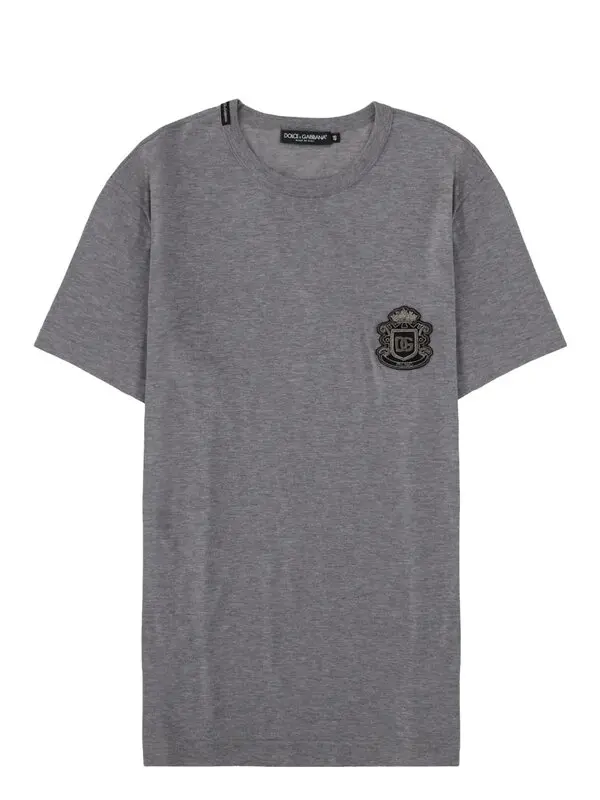 Dolce & Gabbana T-shirt With Heraldic Logo - Gray