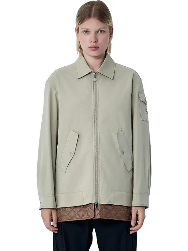 Moncler Felci Brushed Cotton-blend Jacket - Cream