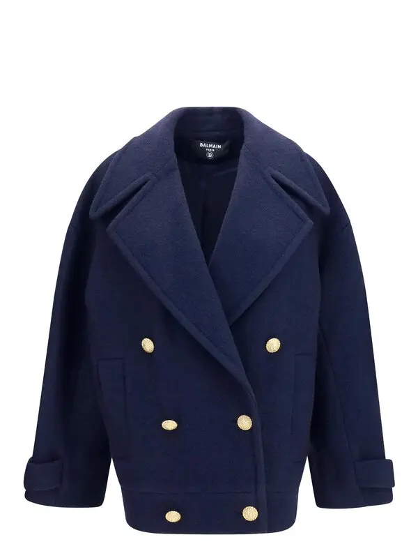 Balmain Wool Coat - Blue